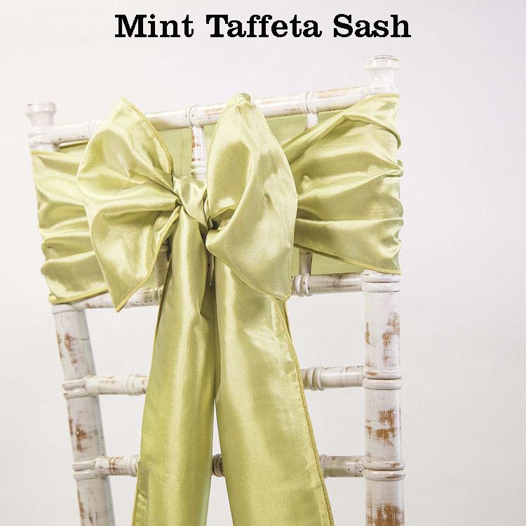 Mint Taffeta Sash